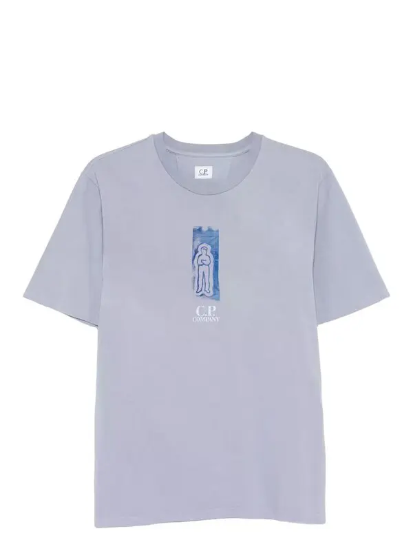 C.P. COMPANY Logo-print Jersey T-shirt - Blue