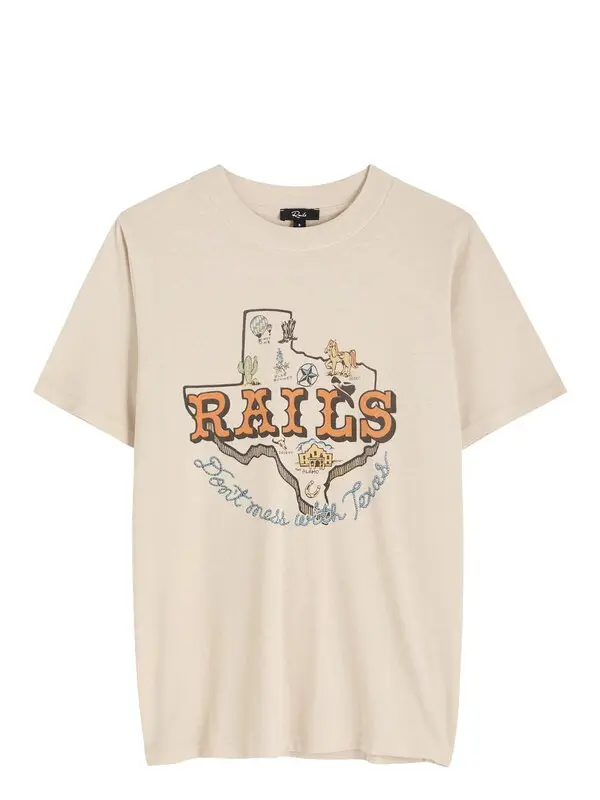 Rails Texas Logo Cotton T-shirt - Cream