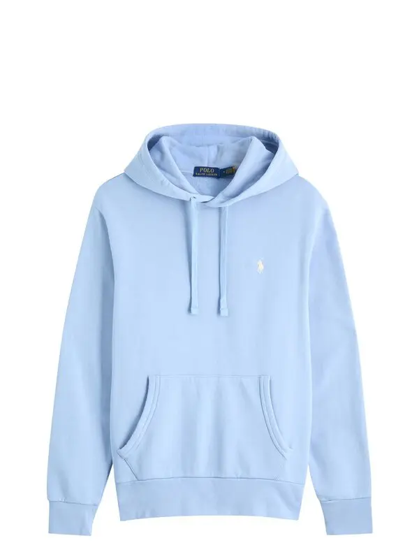 Polo Ralph Lauren Logo Hooded Cotton Sweatshirt - Light Blue