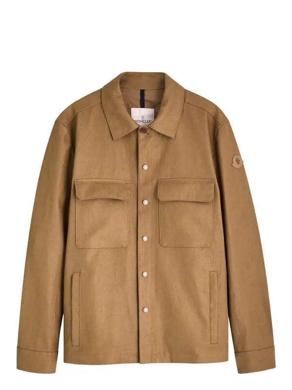 Moncler Callaqui Linen-blend Overshirt - Camel