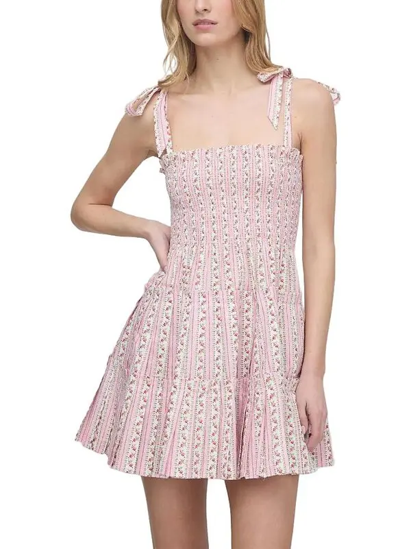 Hill House Home The Ribbon Charlotte Nap Dress - Pink Floral Dot Stripe