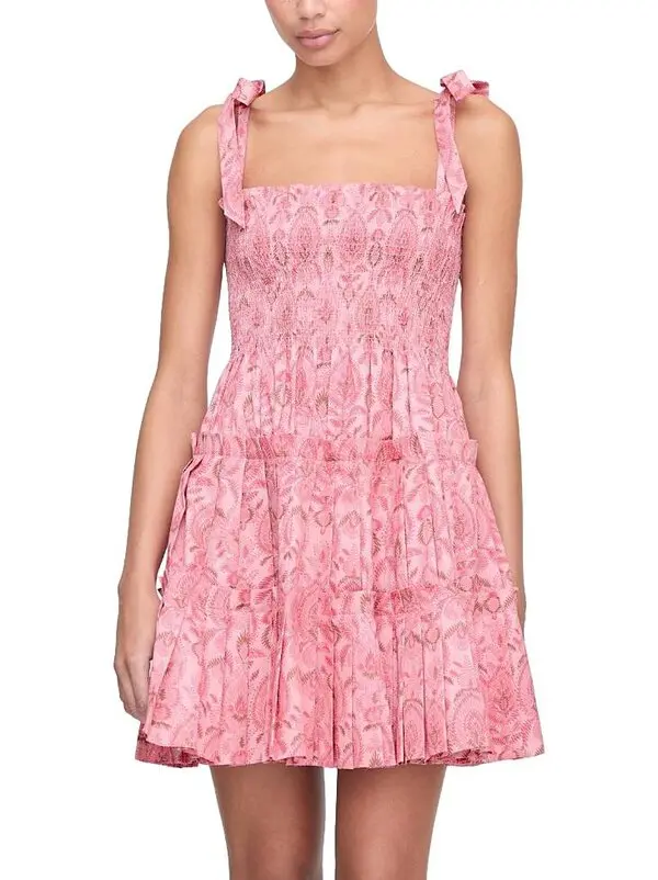 Hill House Home The Ribbon Charlotte Nap Dress - Pink Palm Ikat