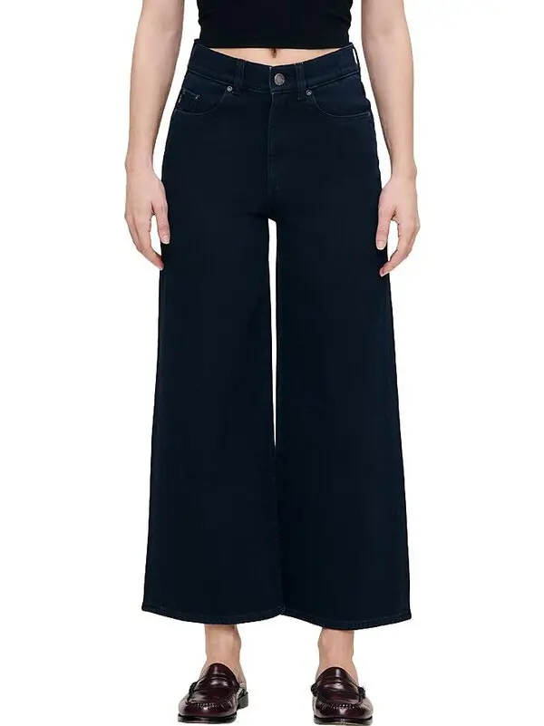 DL1961 Petite Hepburn Wide Leg High Rise Ankle Jeans - Flatiron