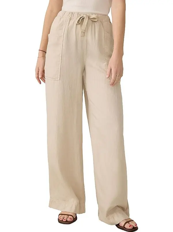Faherty Brand Drift Wide Leg Pants - Wheaten