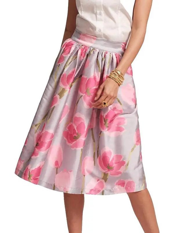 FRANCES VALENTINE Barbara Dutch Tulip Skirt - Grey/pink