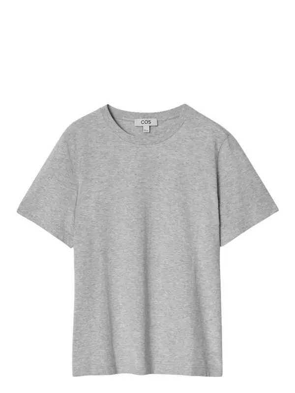 Cos Crew-neck Cotton T-shirt - Gray