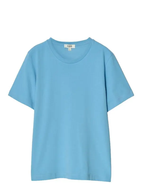 Cos Crew-neck Cotton T-shirt - Light Blue