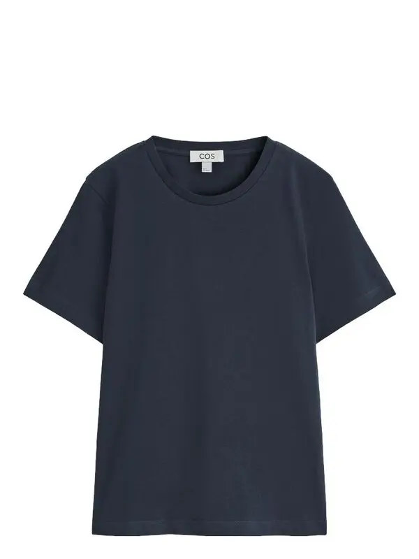 Cos Crew-neck Cotton T-shirt - Navy
