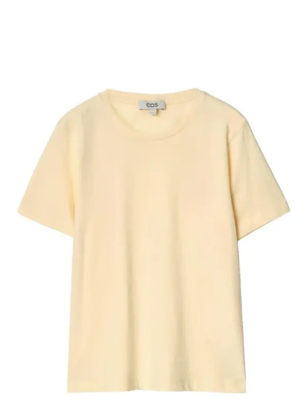 Cos Crew-neck Cotton T-shirt - Yellow