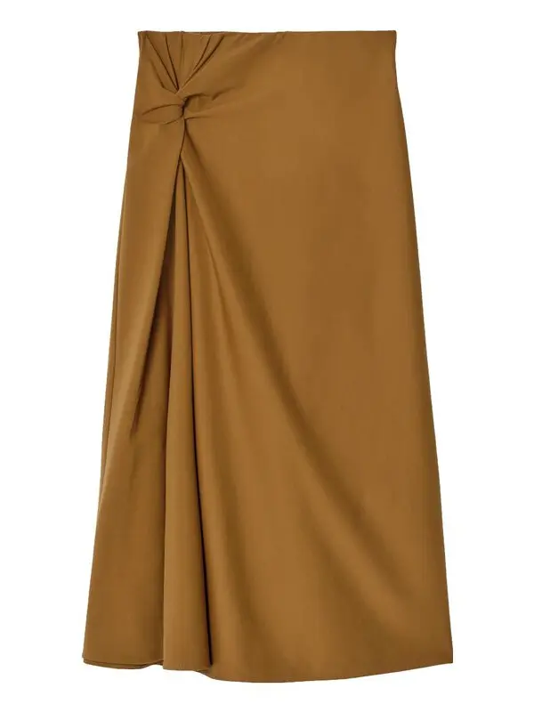 Cos Twist-detail Midi Skirt - Beige