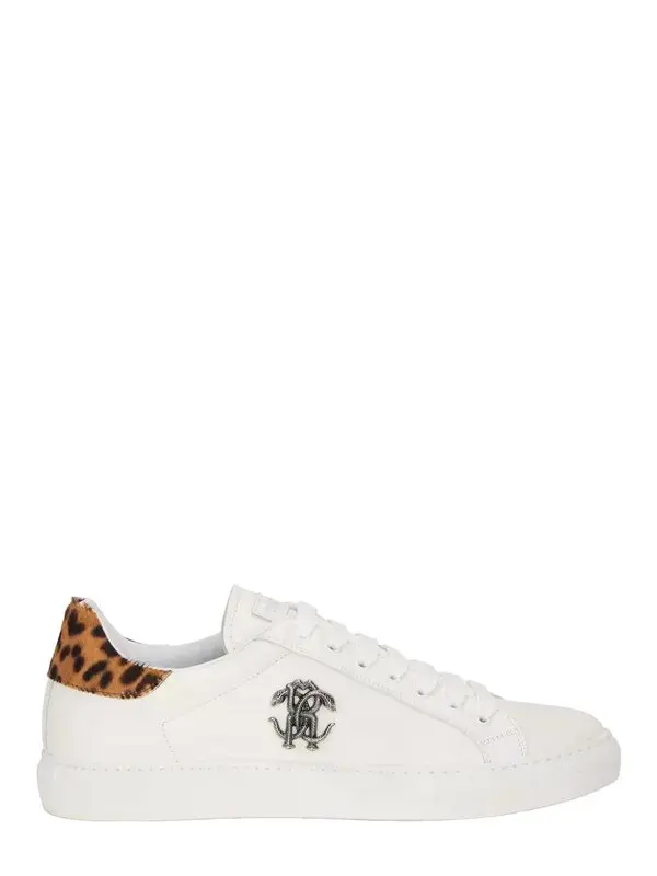 Roberto Cavalli Leopard-print Panel Sneakers - White