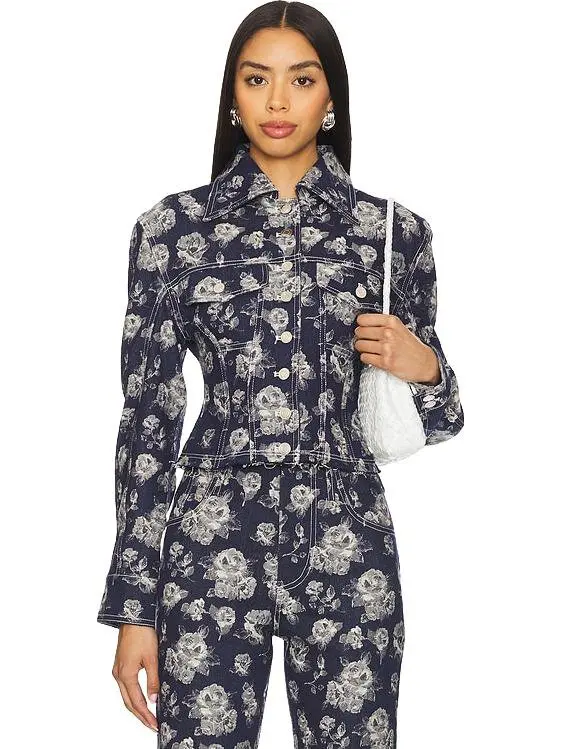 YUHAN WANG Rose Slim Fit Jacket - Navy
