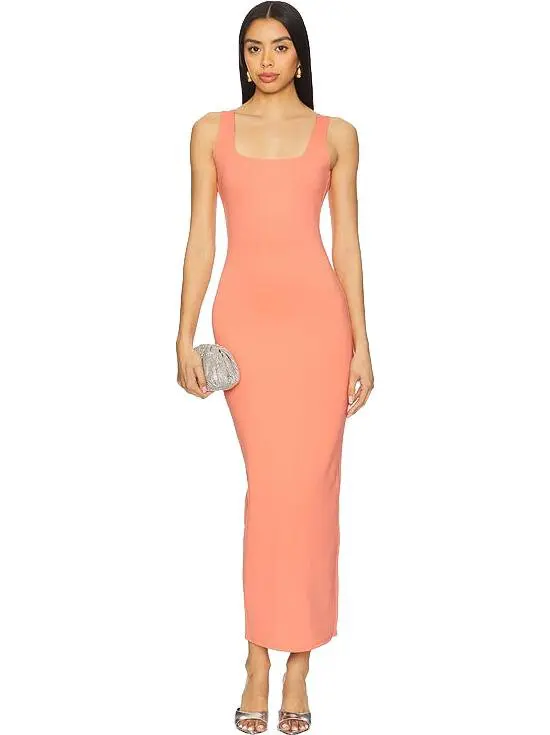 Good American Sculpting Modern Tank Maxi Dress - Coral002