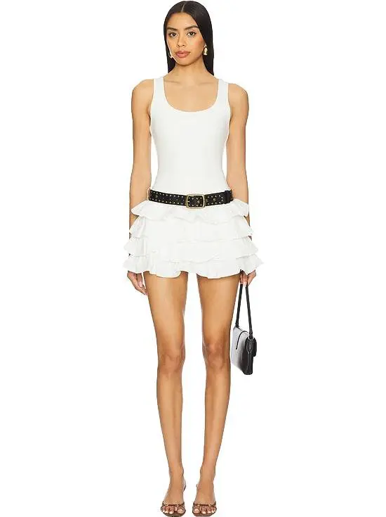 Show Me Your Mumu X Rita Ruffle Skort Dress - White