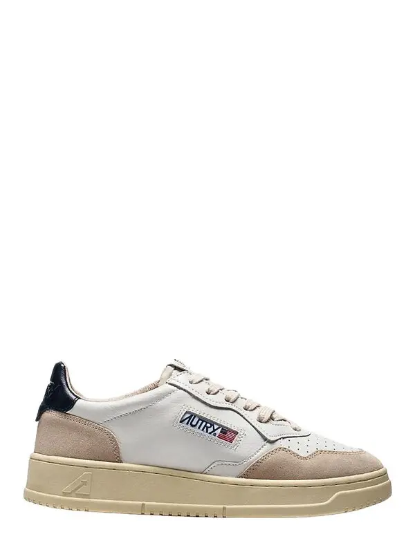 AUTRY Medalist Leather Low Top Sneakers - White/blue