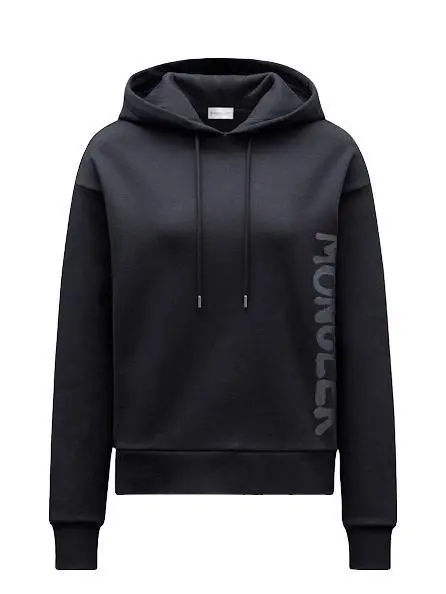 Moncler Metallic Spray Effect Logo Hoodie - Black