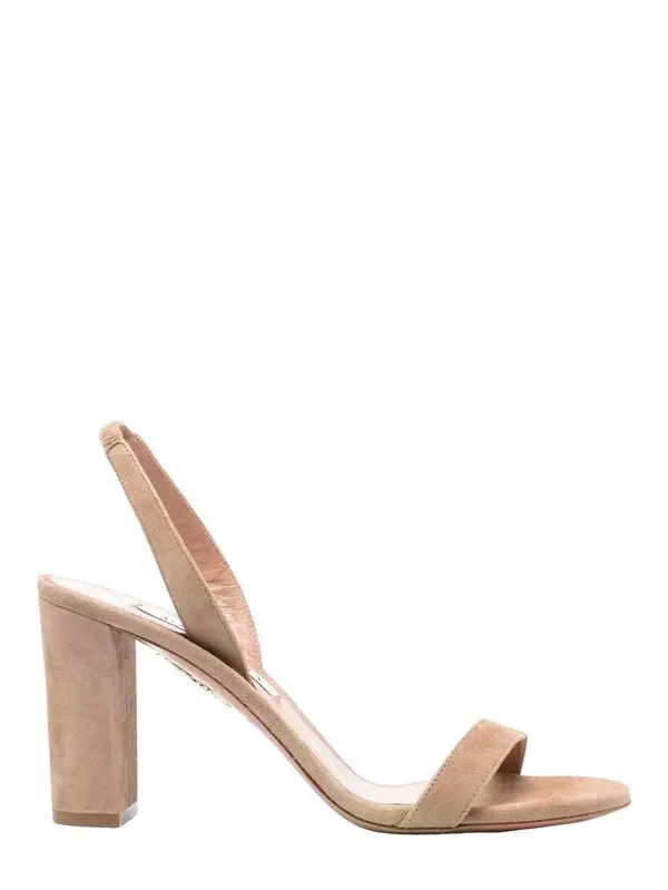 AQUAZZURA 85mm So Nude Block Heel Sandals - Brown