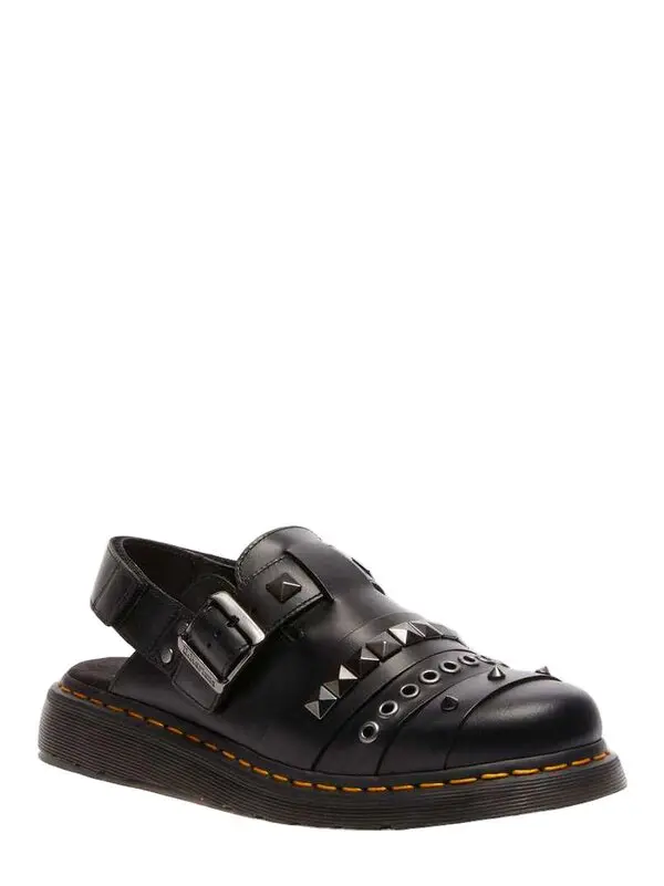 Dr. Martens Jorge Ii Hardware Leather Mules - Black