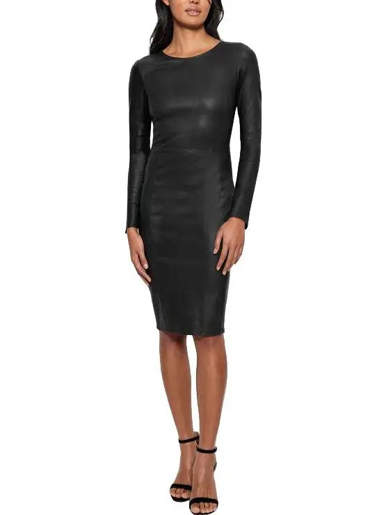 AS By DF As B Y Df Mrs. Smith Stretch Leather Midi Dress - Black