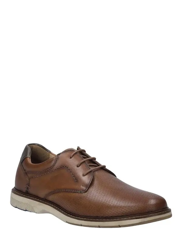 Josef Seibel Stuart 02 Perforated Leather Derby - Camel