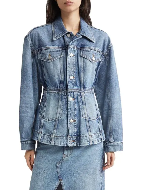 Stella McCartney Mixed Wash Denim Jacket - Two Tonal Denim Wash
