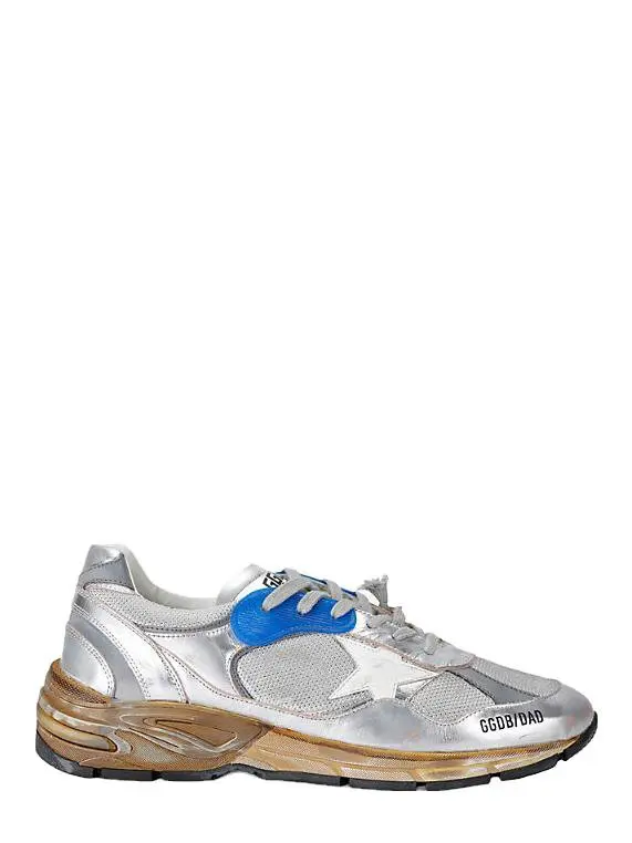 GOLDEN GOOSE Running Dad Star-patch Low-top Trainers - Silver Com
