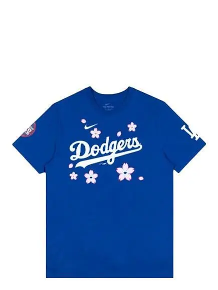 Nike X Takashi Murakami X Mlb World Tour Tokyo Series 2025 Freeman Dodgers Short Sleeve Tee Shirt - Blue