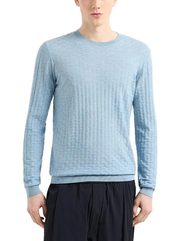 Emporio Armani Virgin Wool Sweater - Light Blue