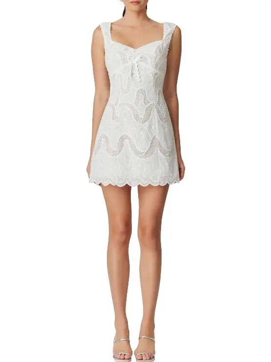 ELLIATT Eliza Mixed Lace Minidress - Ivory