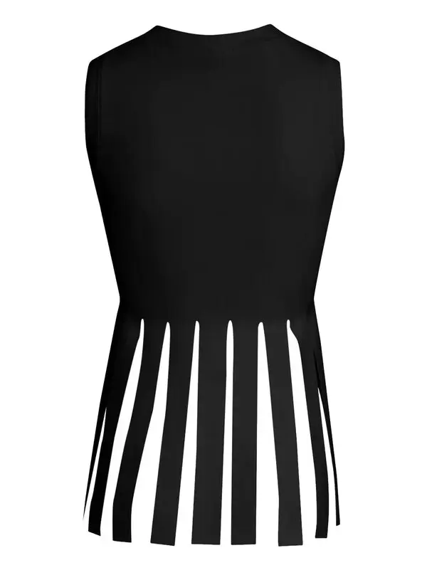 GLORIA COELHO Fringed Top - Black