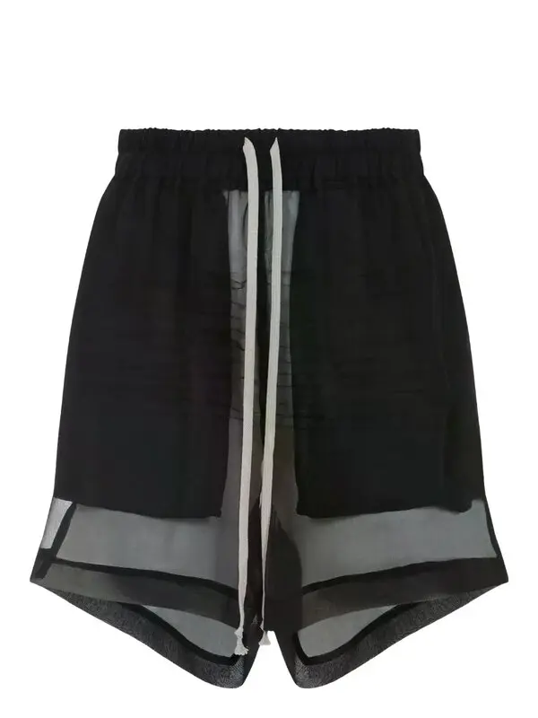 Rick Owens Semi-sheer Shorts - Black
