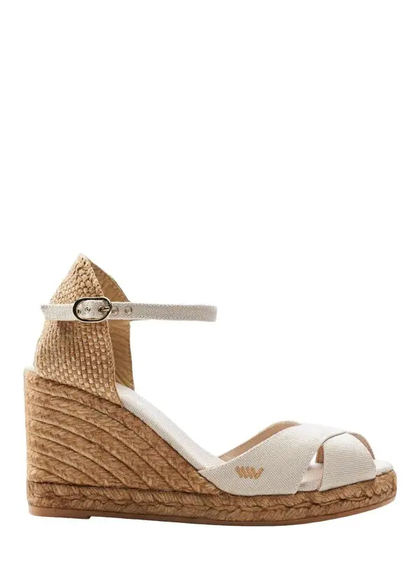 VISCATA Aiguablava Canvas Espadrille Wedge Sandals - Beige