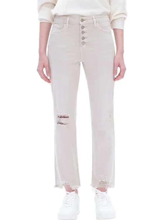 BAYEAS High-rise Straight Leg Jeans - Oyster