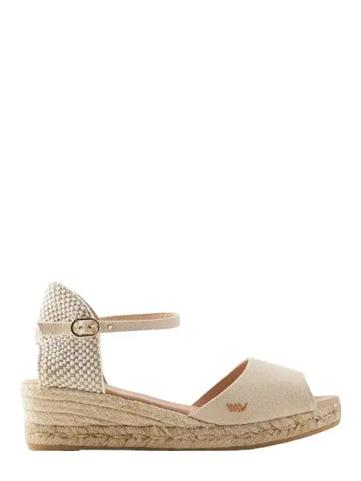 VISCATA Cavall Canvas Espadrille Wedge Sandals - Beige