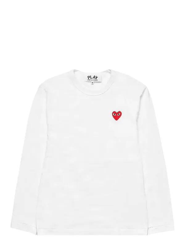 Play Comme Des Garcon Heart Emblem Long-sleeve Shirt - White