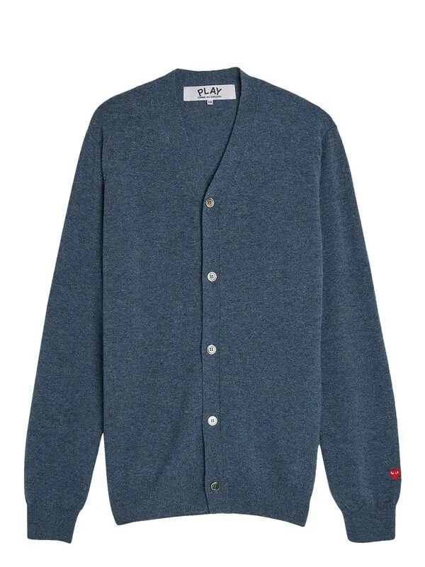 Play Comme Des Garcon Small Heart Cardigan - Blue