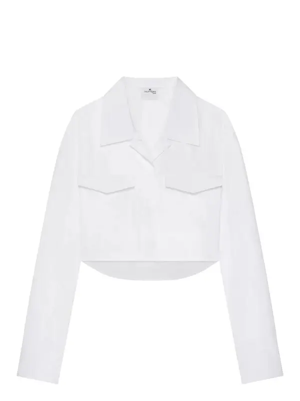 COURREGES Cropped Poplin Shirt - White