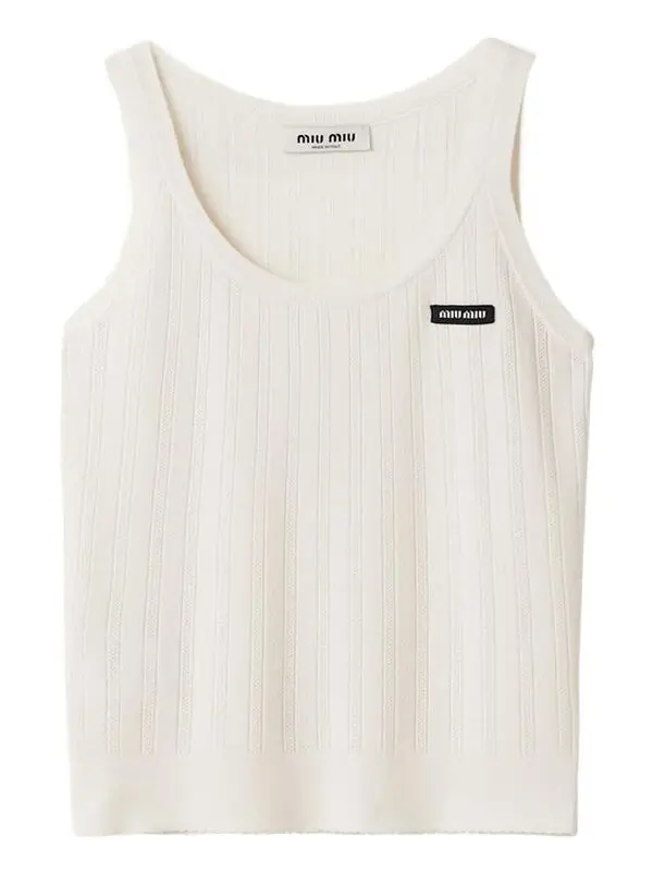 Miu Miu Cashmere Silk Tank Top - F0009 Bianco