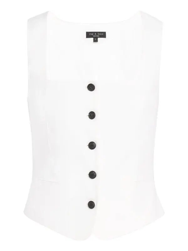 Rag & Bone Mariana Linen Vest - White