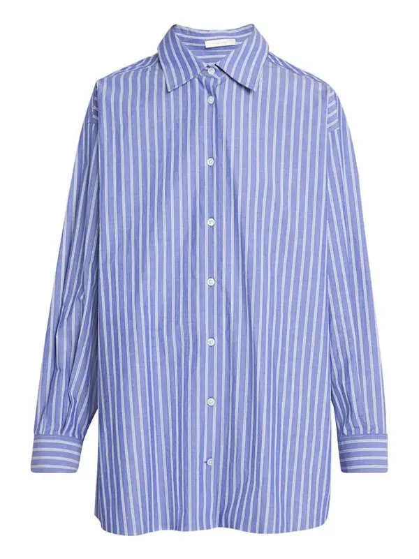 THE ROW Luka Striped Shirt - Purple Blue  White
