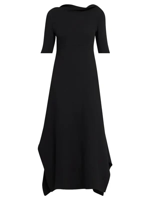 THE ROW Faede Draped Back Silk Dress - Black