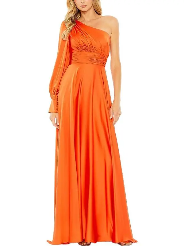 Mac Duggal Ieena Collection One-shoulder Gown - Spice