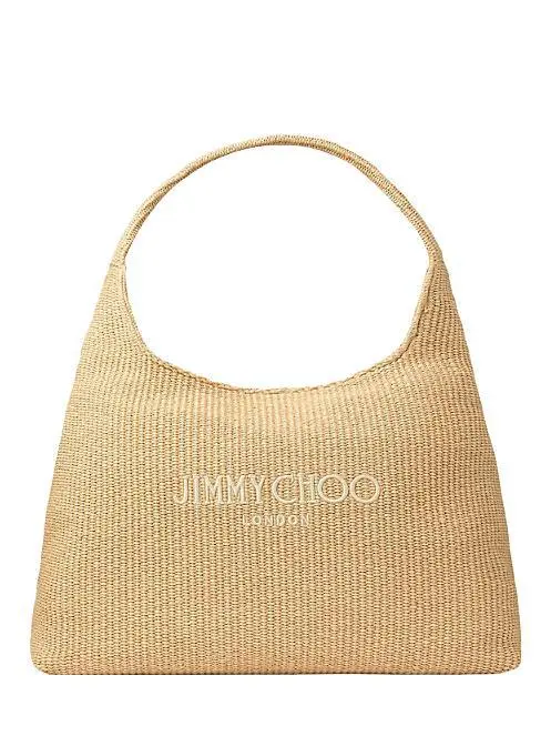JIMMY CHOO Beach Hobo Raffia Bag - Natural/latte