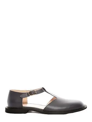THE ROW Nic T-strap Flat - Black