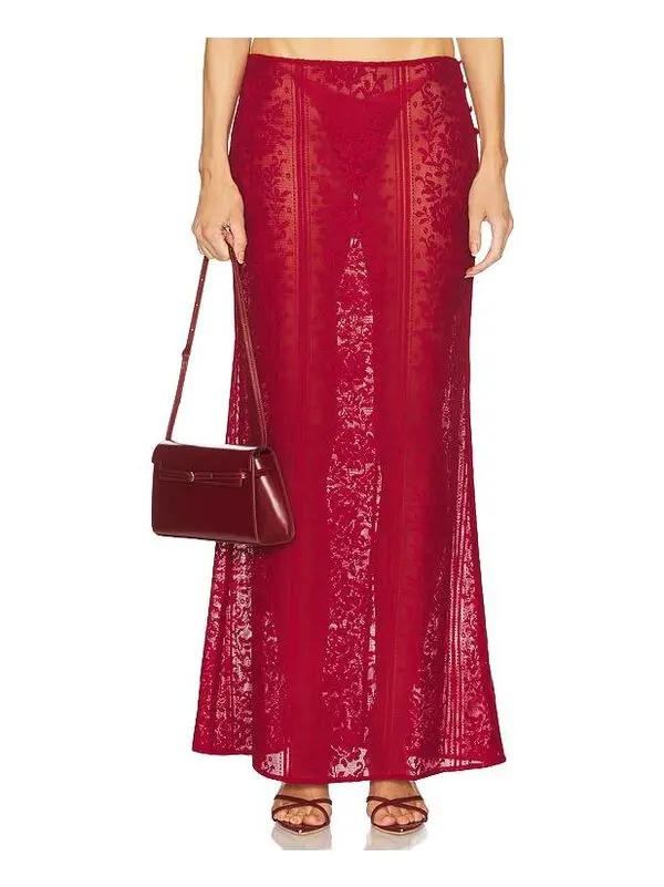LOBA Laura Maxi Skirt - Deep Red