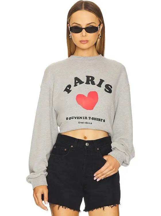 Être Cécile Paris Souvenir Boyfriend Sweatshirt - Grey Marle