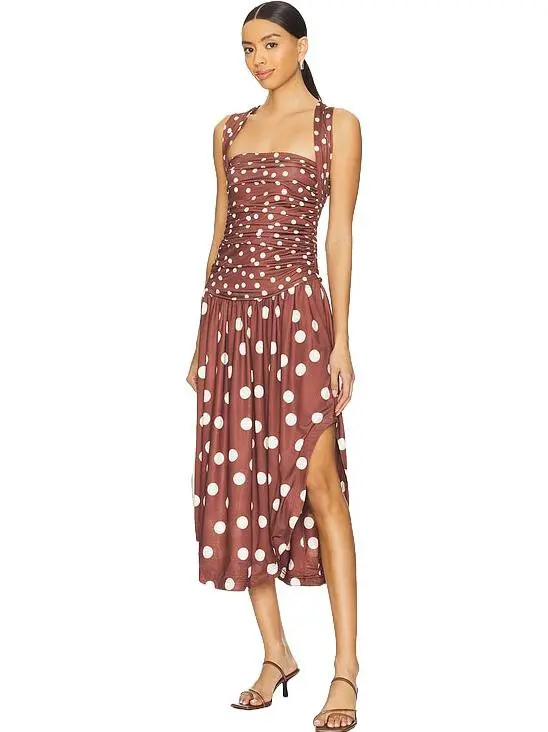 Free People Raylon Midi Dress - Chocolate Combo