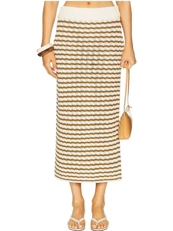 A.L.C. Alexis Skirt - Parchment & Aged Bronze Stripe