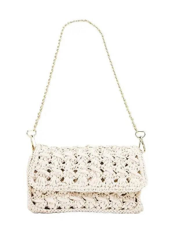 BTB LOS ANGELES Shiloh Chain Clutch - Cream