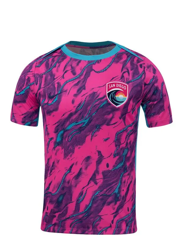 Nike San Diego Wave Fc 2025 Nwsl Short-sleeve Pre-match Top - Blue